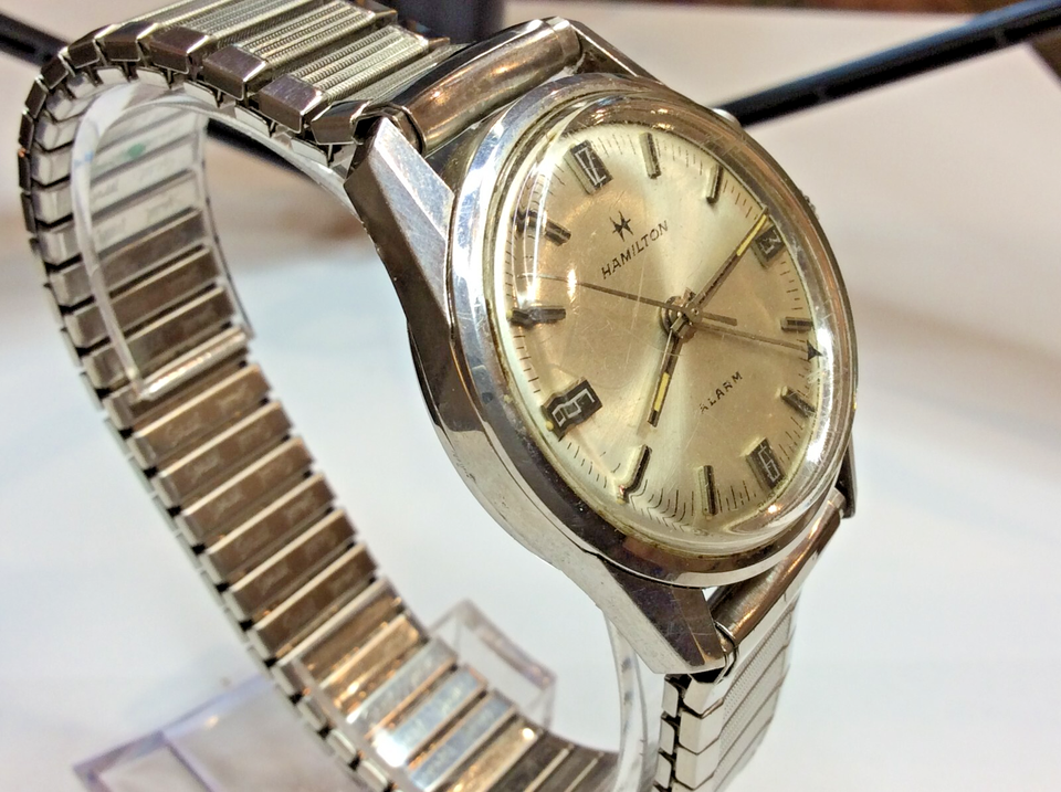 Vintage Hamilton Mans Steel Alarm Watch Runs Strong | eBay