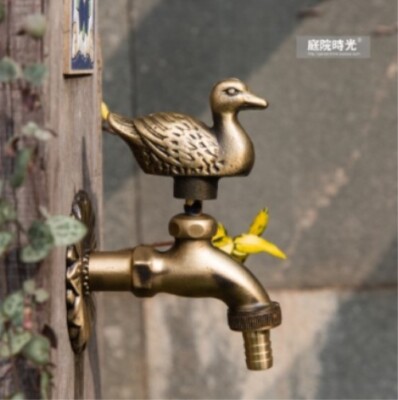 Vintage Brass Garden Tap Duck Spigot Faucet Yard Water Home Decor ...
