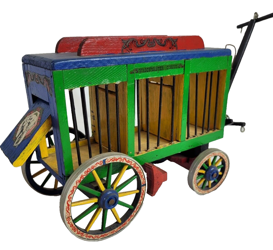 Vintage Circus Wagon Wooden Model Set Wagon Master Elephants Helvie ...
