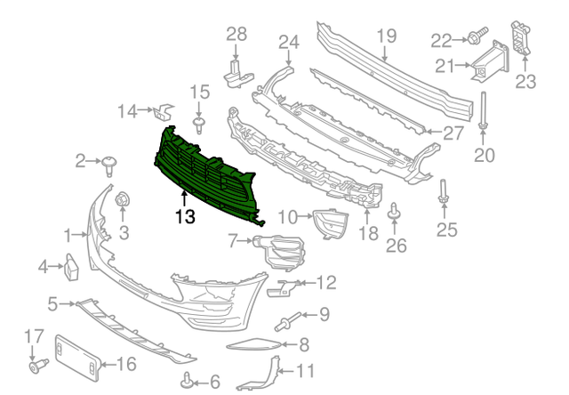 Porsche 2015 - 18 Macan GTS Front Center Bumper Grill 95B807683AGOK1 ...