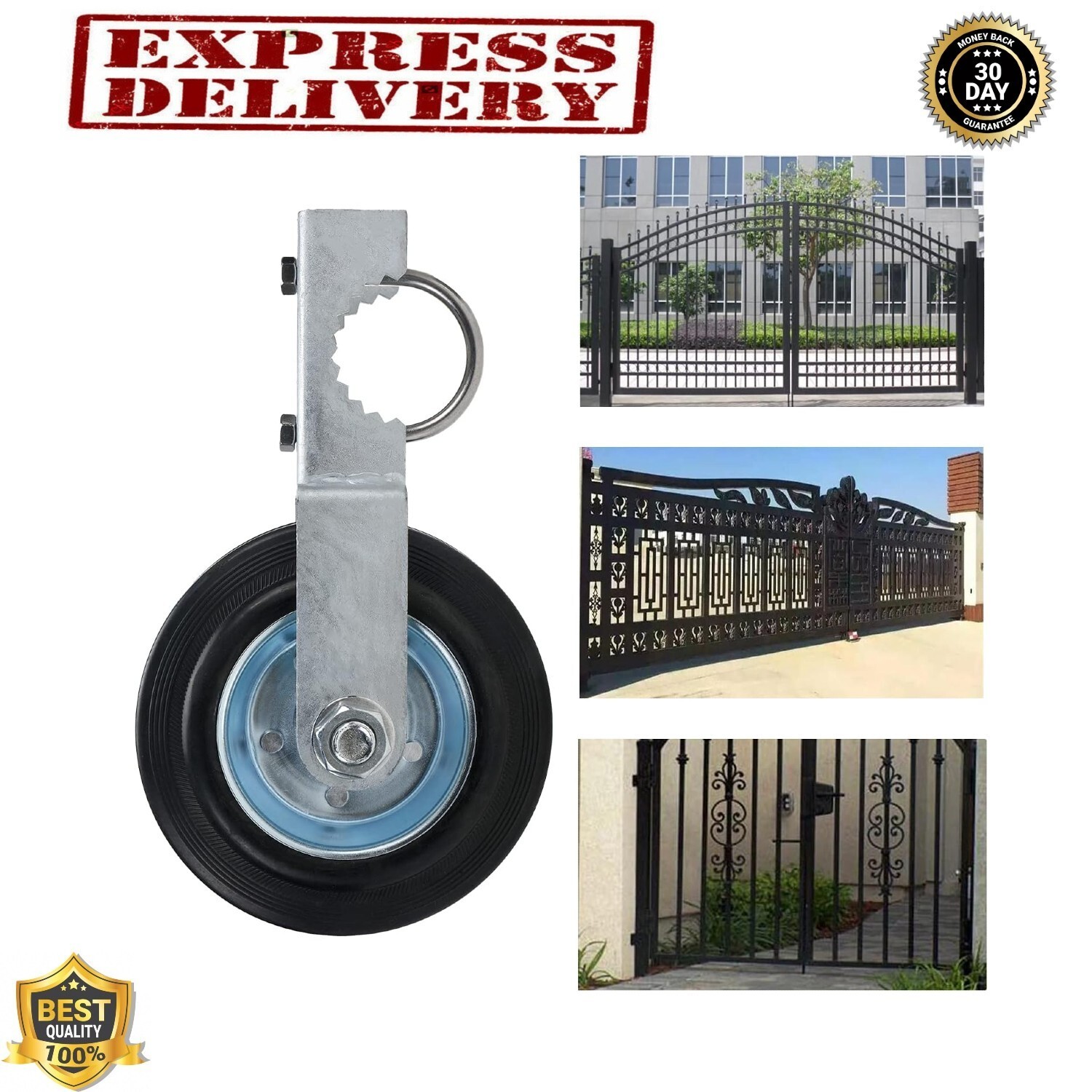 Gate Helper Wheel 1 5/8" Thru 2" Gate Frames 6" Metal Swing Gate ...