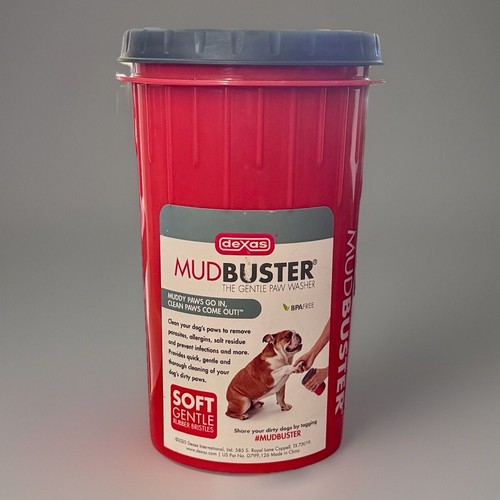 NEW deXas Mud Buster Gentle Paw Washer RED Soft Gentle Rubber Bristles ...