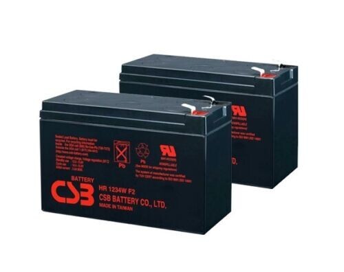 2 pack CSB HR1234W High Rate 12V 34W SLA Battery w/F2 Terminals Brand ...