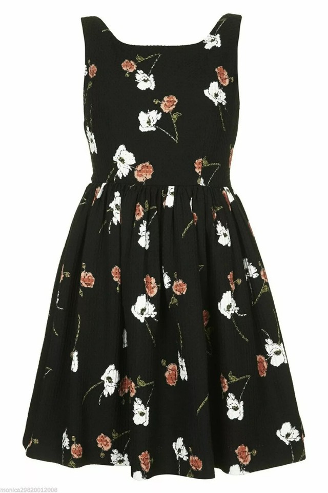 TopShop Abito Skater Floreale Kate Moss UK8 EUR36 US4 | eBay