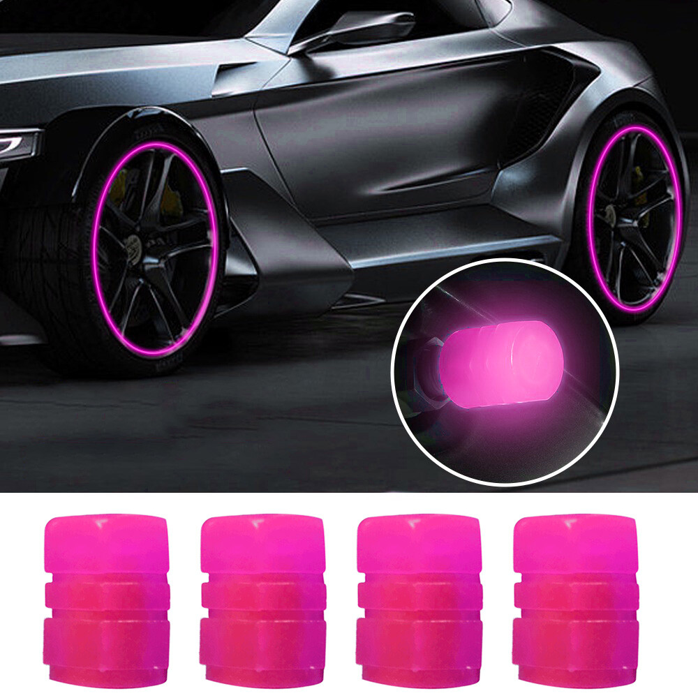 4pcs Luminous Tire Cap Tire Rim Stem Cap Rim Stem Covers for ...