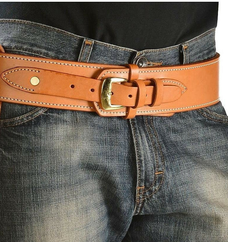 Western Genuine Leather 22 cal Cartridge Belt Natural 2-1/2" Wide Gun ...