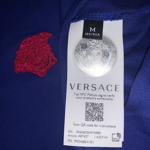 Auth Versace Men's Polo Shirt Made In Italy (M)Worn 1x Very Soft Cotton ...
