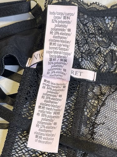 Victoria’s Secret XLarge Sexy Sheer Lace Mesh Garter Slip Babydoll BLK ...
