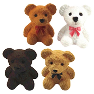 4 Pcs Plastic Mini Bear Figurines Small Adorable Bear Models for Mini ...