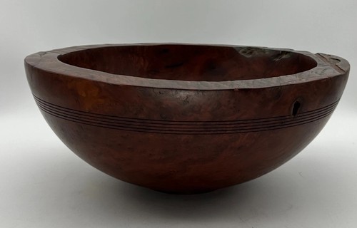 HUGE 18" Signed Jack Williams Coolabah Wood Bowl Woodturning Art Rustic ...
