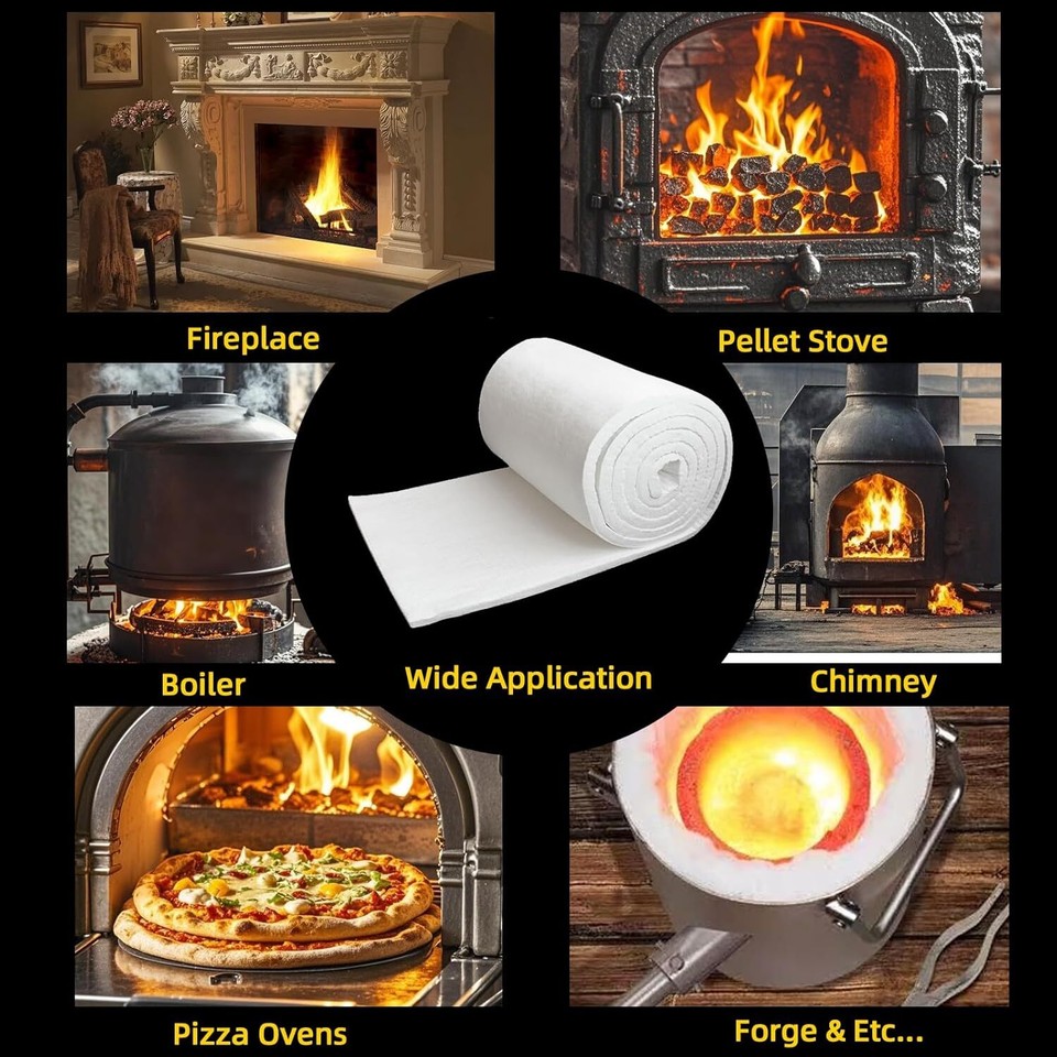 BOKE YOUNG 24"x12"x1" (Thick) Ceramic Fiber Blanket Fireproof Insulation Baffle, | eBay