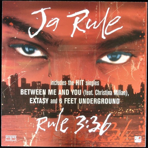 JA RULE "RULE 3:36" 2000 PROMO POSTER/FLAT #2 2-SIDED 12X12 ~RARE~ HTF ...
