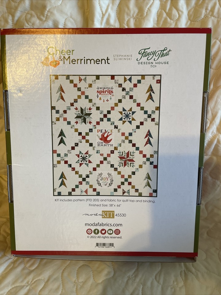 CHEER & MERRIMENT Quilt KIT - Quilt Pattern + Moda Fabric | eBay