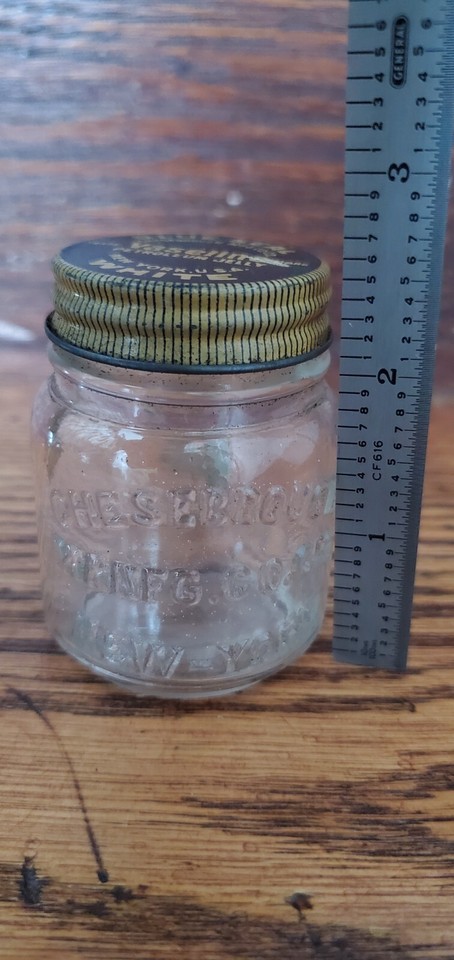 Vintage Empty Vaseline Blue Seal White Petroleum Jelly Glass Jar ...