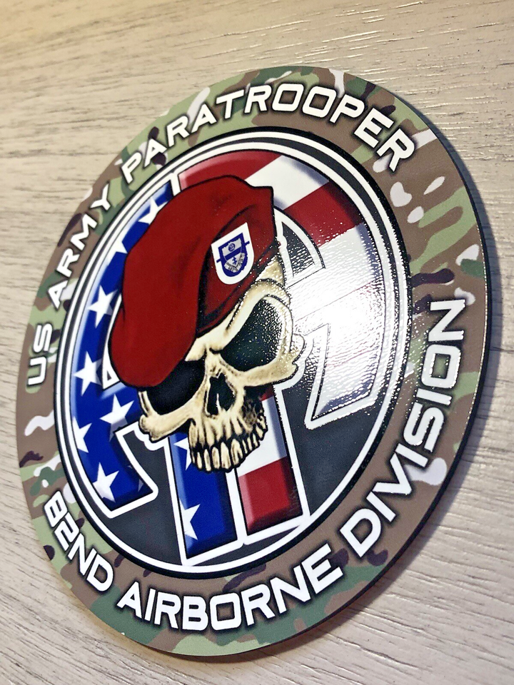 US Army Paratrooper 82nd Airborne 6” Round Wall Plaque Sign with Free ...