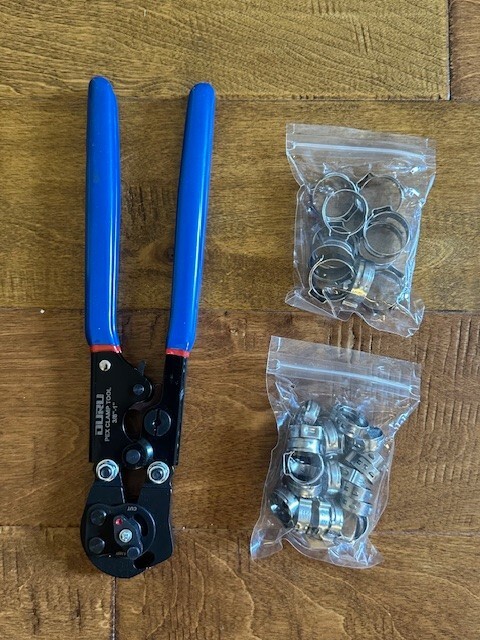 Pex cinch clamp tool & 1/2" and 3/4" cinch rings | eBay