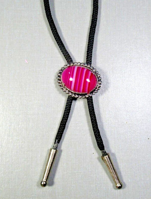 Bolo western tie 25x18mm ruby red Agate cabochon. Silvered metal slide ...