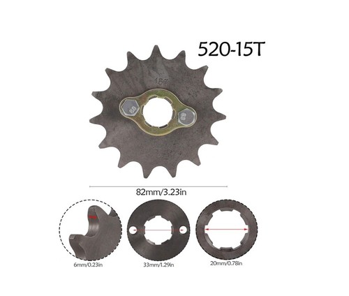 520 Sprocket 15T Tooth for 20mm Shaft Quad ATV Motorcycle ES39+ | eBay
