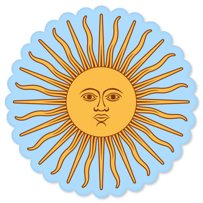 Argentina Sun of May Sol de Mayo car bumper sticker window decal 4" x 4 ...
