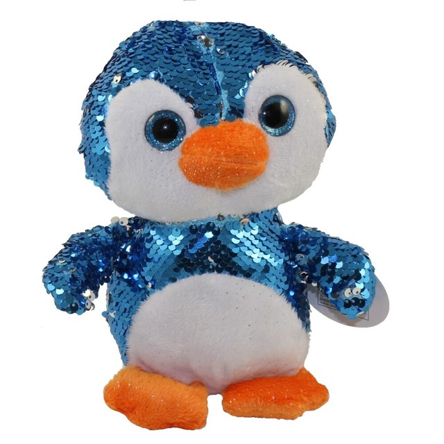 Sequin Plush Penguin Adorable Stuffed Animal Reversible Sequins Blue to ...