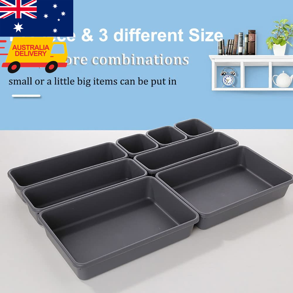 Kutesna 15pcs Drawer Organizers - Tray Interlocking Desk Organizer Free ...