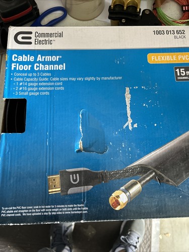 Commercial Electric 15 Foot Cable Armor Floor Channel Flexible PVC ...