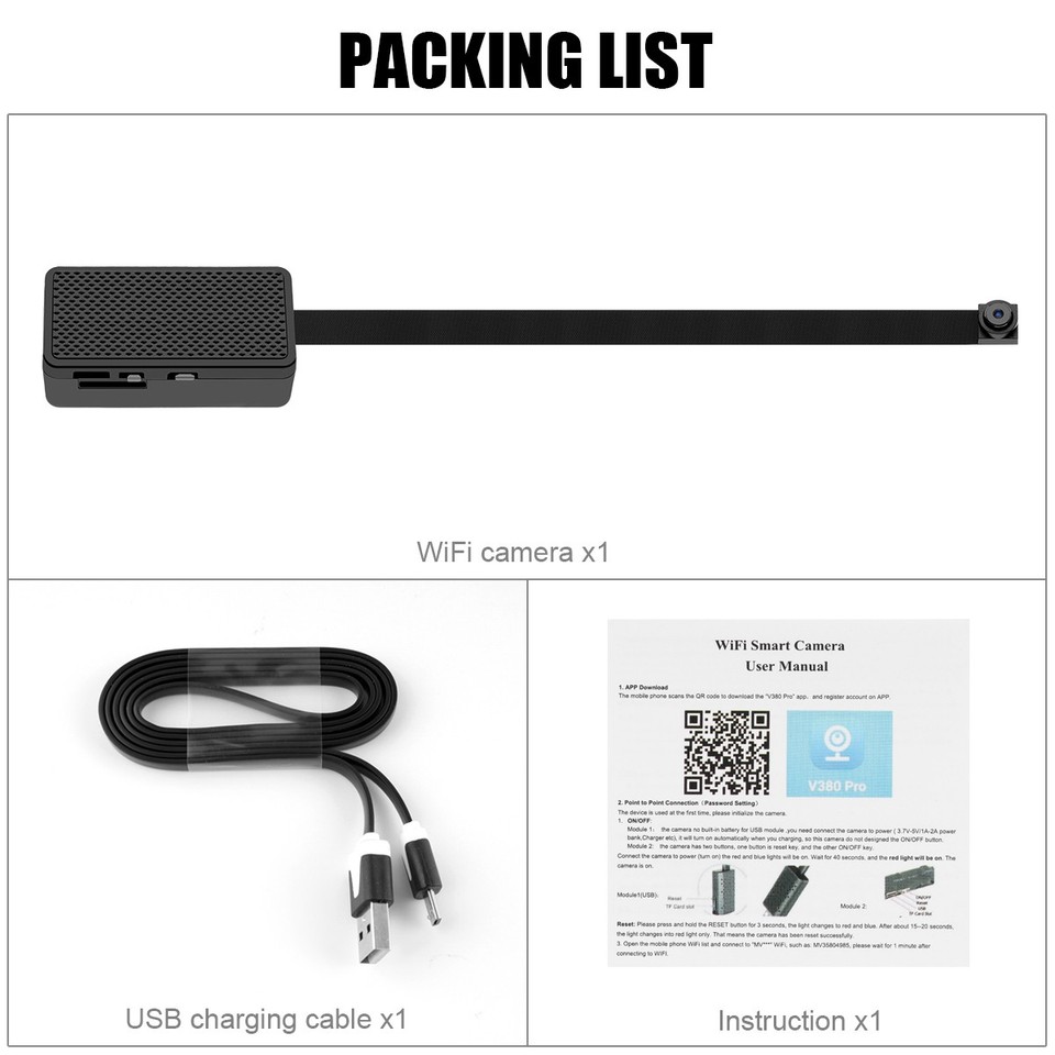 Mini Wireless Wi-Fi HD 1080P Small Pinhole DIY Night Vision Camera DVR ...