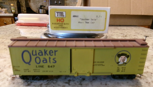 Train Miniature HO Scale Kit #8062 Quaker Oats Wood Box Car Totally ...