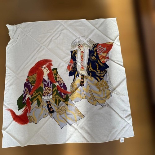 Japan Furoshiki Wrapping Cloth Tango Crepe Ukiyo-E Robust Dyeing White ...