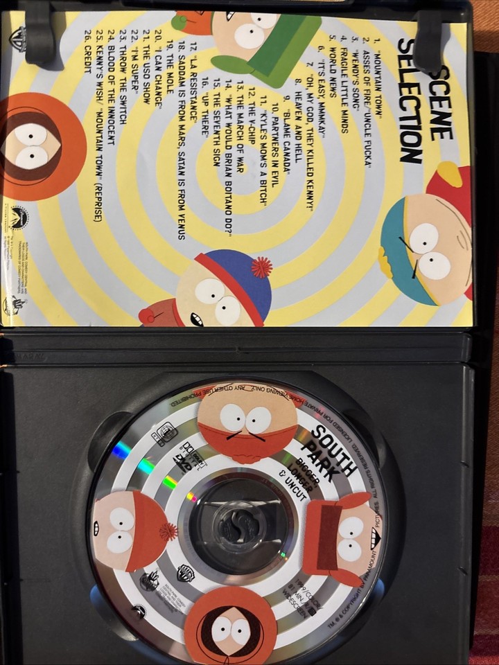 South Park: Bigger, Longer & Uncut (DVD, 1999) Widescreen Collection ...