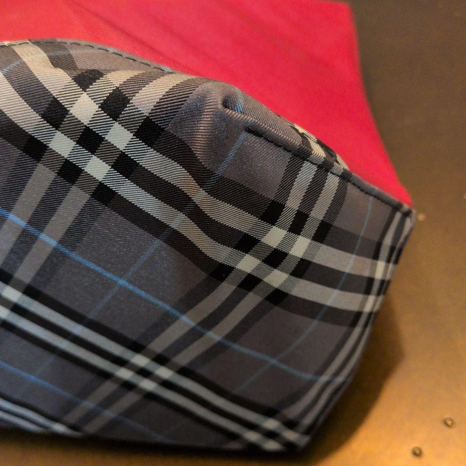 Burberrys Blue Label Nova Check Rose Pink Canvas Leather Tote Bag Zip ...