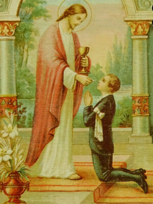 Boy First Communion Jesus Vintage French Holy Prayer Card Bonamy | eBay
