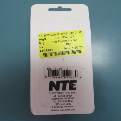 NTE Electronics, Inc R51-5D40-12F Qty of 1 per Lot R51 Series Relays 50A/30A | eBay