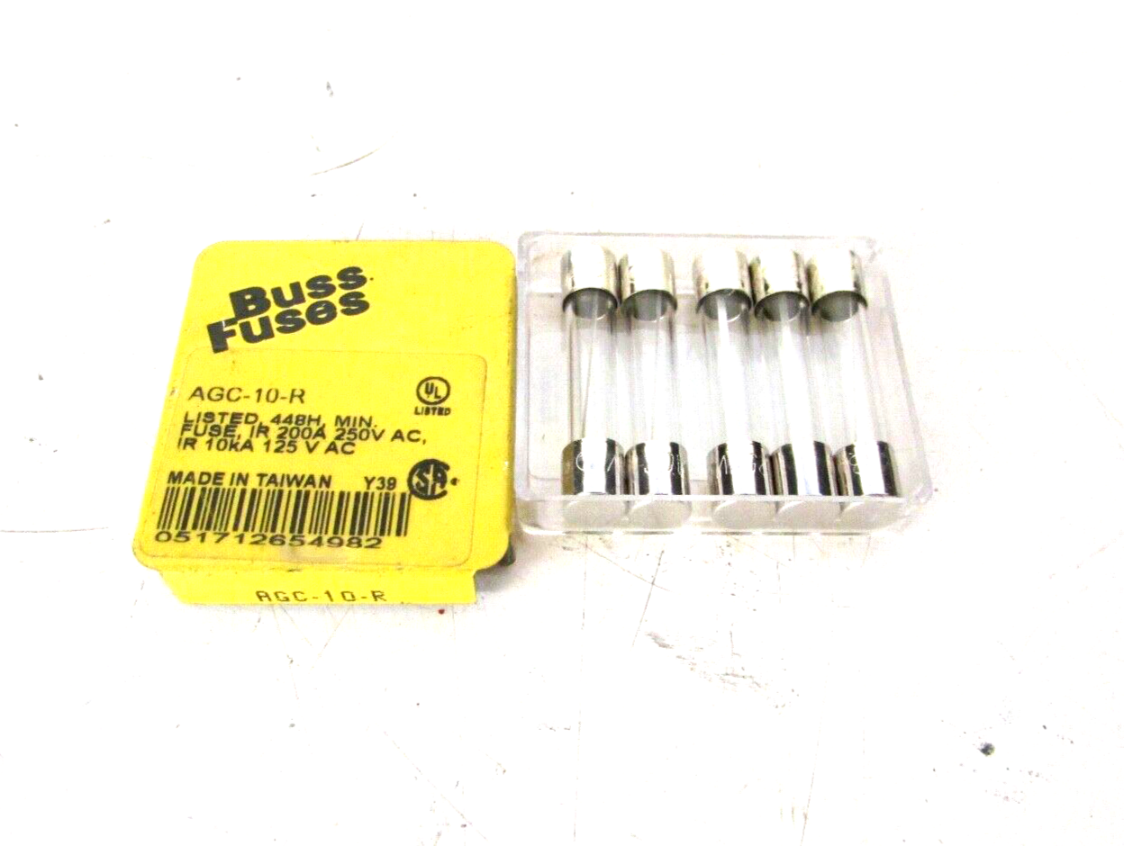 NOS! LOT OF (5) BUSS FUSES MINI FUSE, AGC-10-R, 200 AMP, 250 V AC | eBay