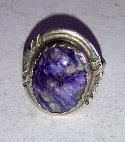 Vintage Nice Navajo Cynthia Begay CB Sterling Silver Charoite Ring Size ...