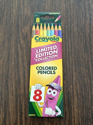 (1) Box Crayola Colored Pencils Limited Edition W/8 Retired Colors Free ...