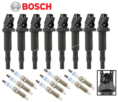 Bosch OEM Ignition Coil & Spark Plug Double Platinum (8set) for BMW V8 ...