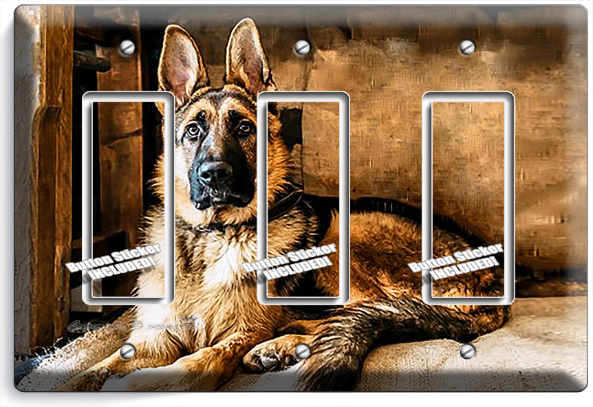 GORGEOUS ADULT GERMAN SHEPHERD DOG LIGHT SWITCH OUTLET WALL COVER NEW ...