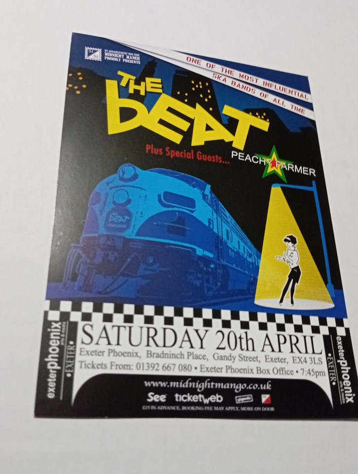 The Beat - Ranking Roger + Peach Farmer - Exeter 20th April - A6 Flyer ...