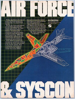 1986 Syscon Corp Aviation Ad Air Force ATOS Automated Technical Orders ...