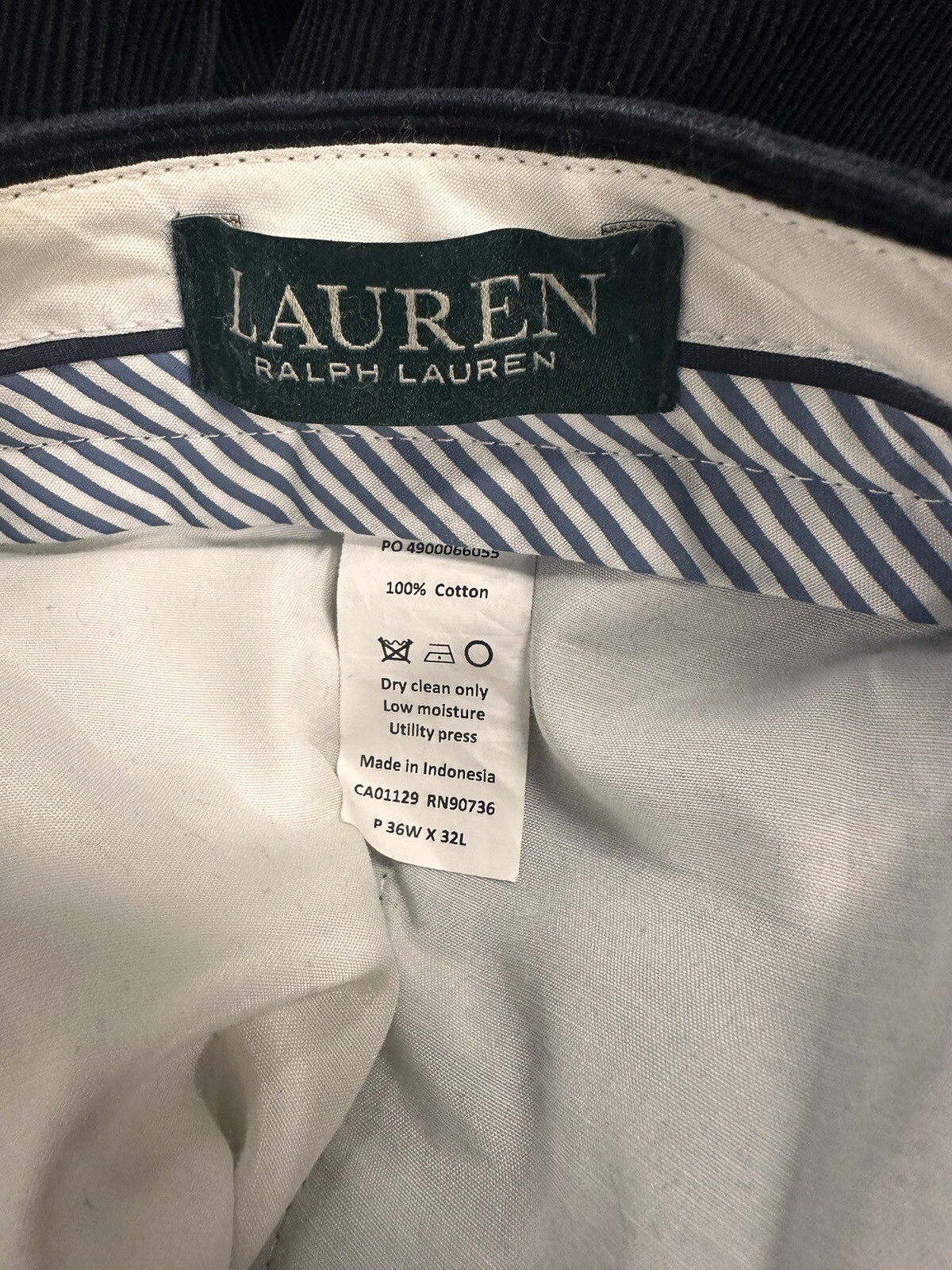 Polo Ralph Lauren Flat Front Navy Corduroy Cotton Pants Men’s 36x32 | eBay