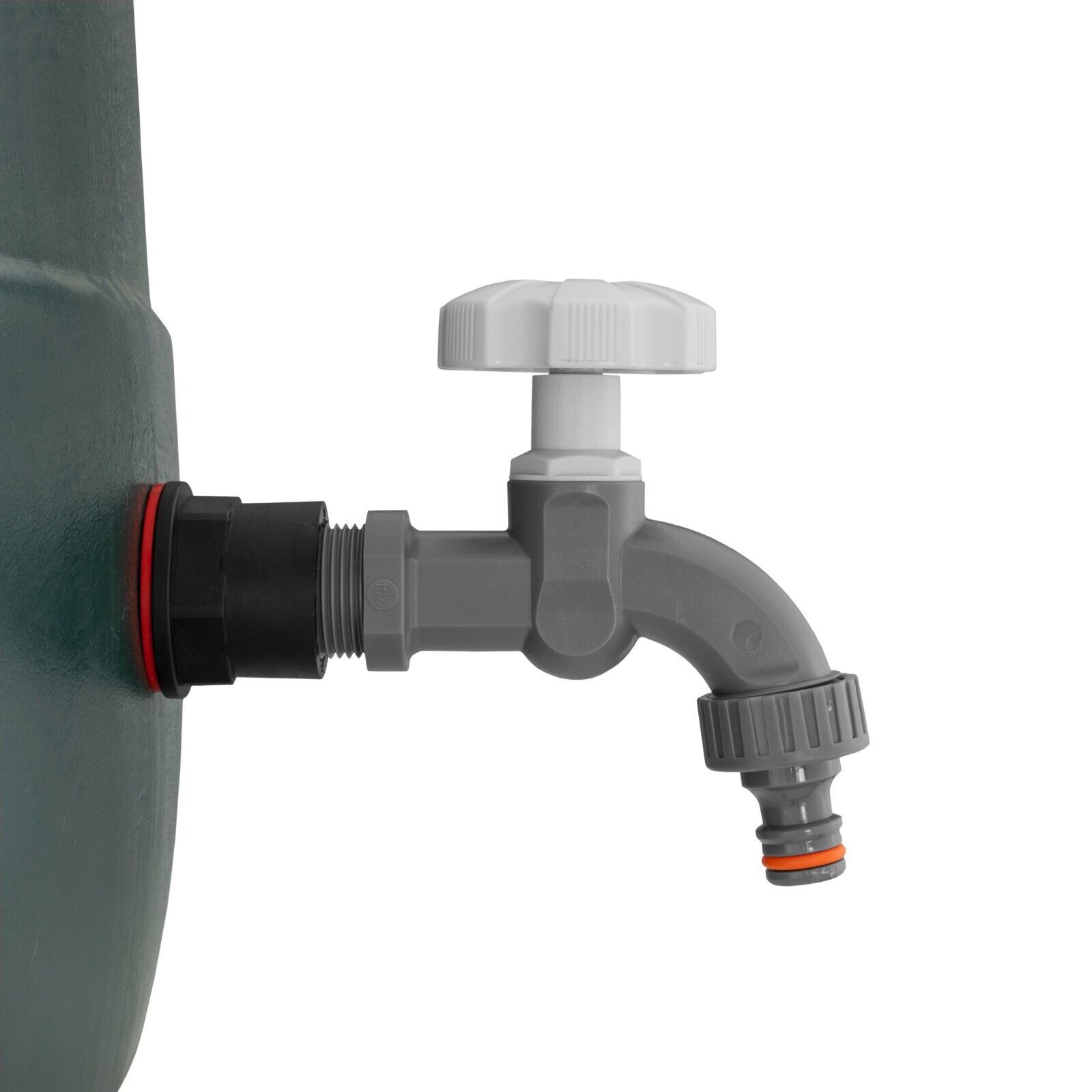 Water Butt Replacement Tap Solid Metal Lever UK Bib Outlet Barb Quick ...