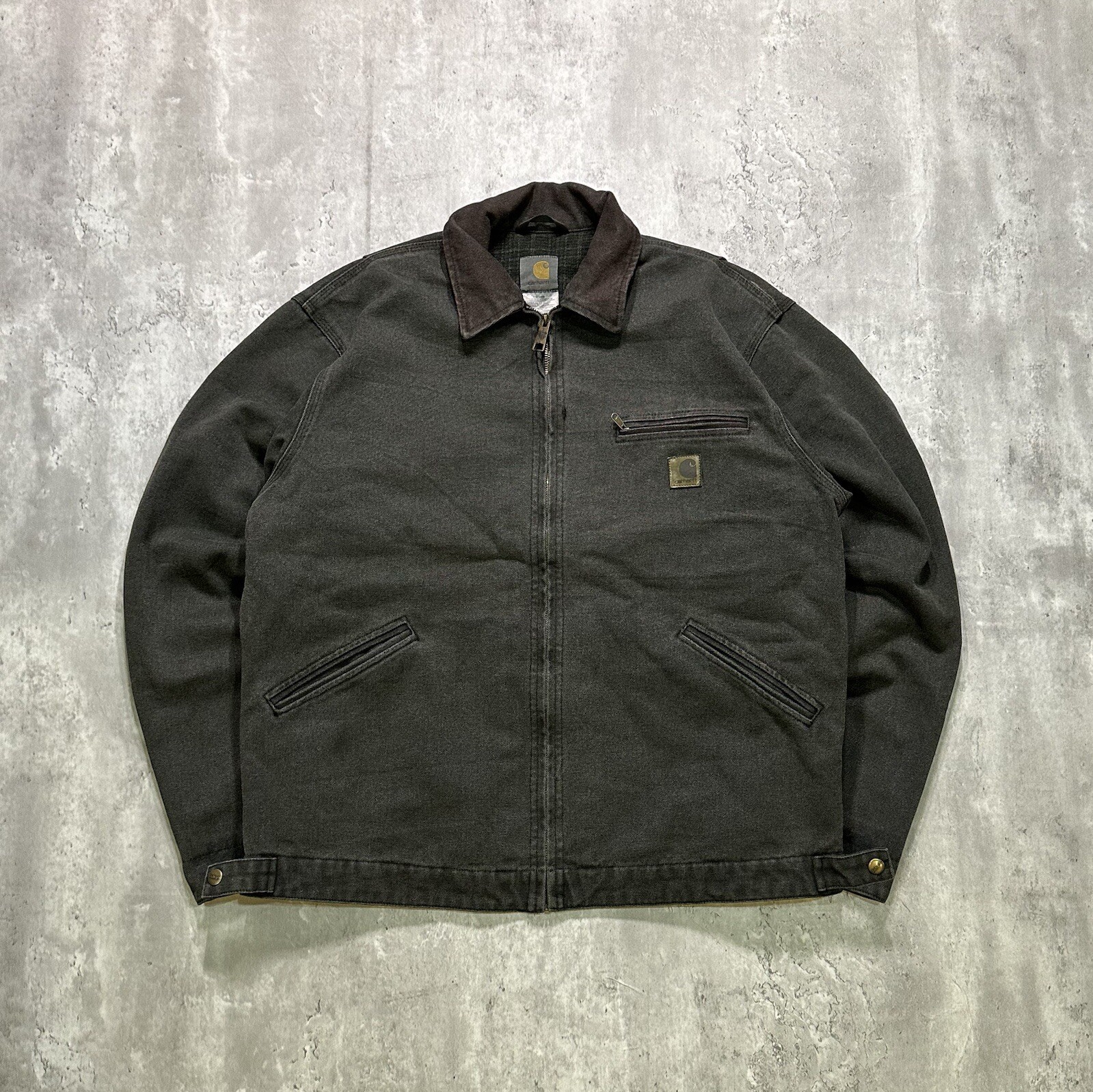Vintage Moss Green & Brown Carhartt Detroit Jacket J97 - Gem