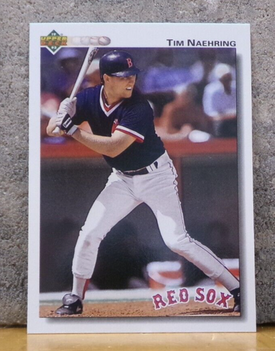 AWESOME PHOTO ON OLDER BASEBALL CARD RED SOX TIM NAEHRING - HOME RUN ...