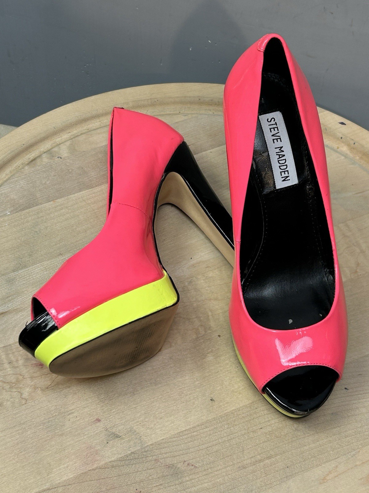 Steve Madden Platform Pink Neon heels Womens 8.5 M Co… - Gem