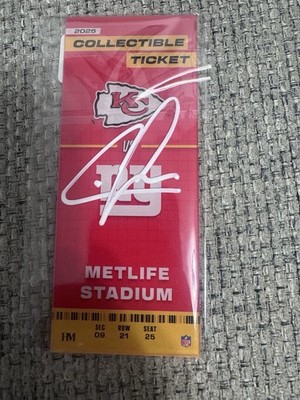 Chris Jones Signed Auto Acrylic Commemorative Week 3 Ticket Chiefs ...