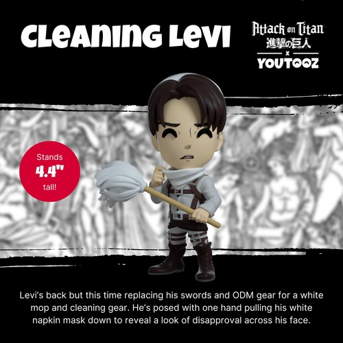 Youtooz Cleaning Levi 4.4" Vinyl Figure Collectible Cleaning Levi ...