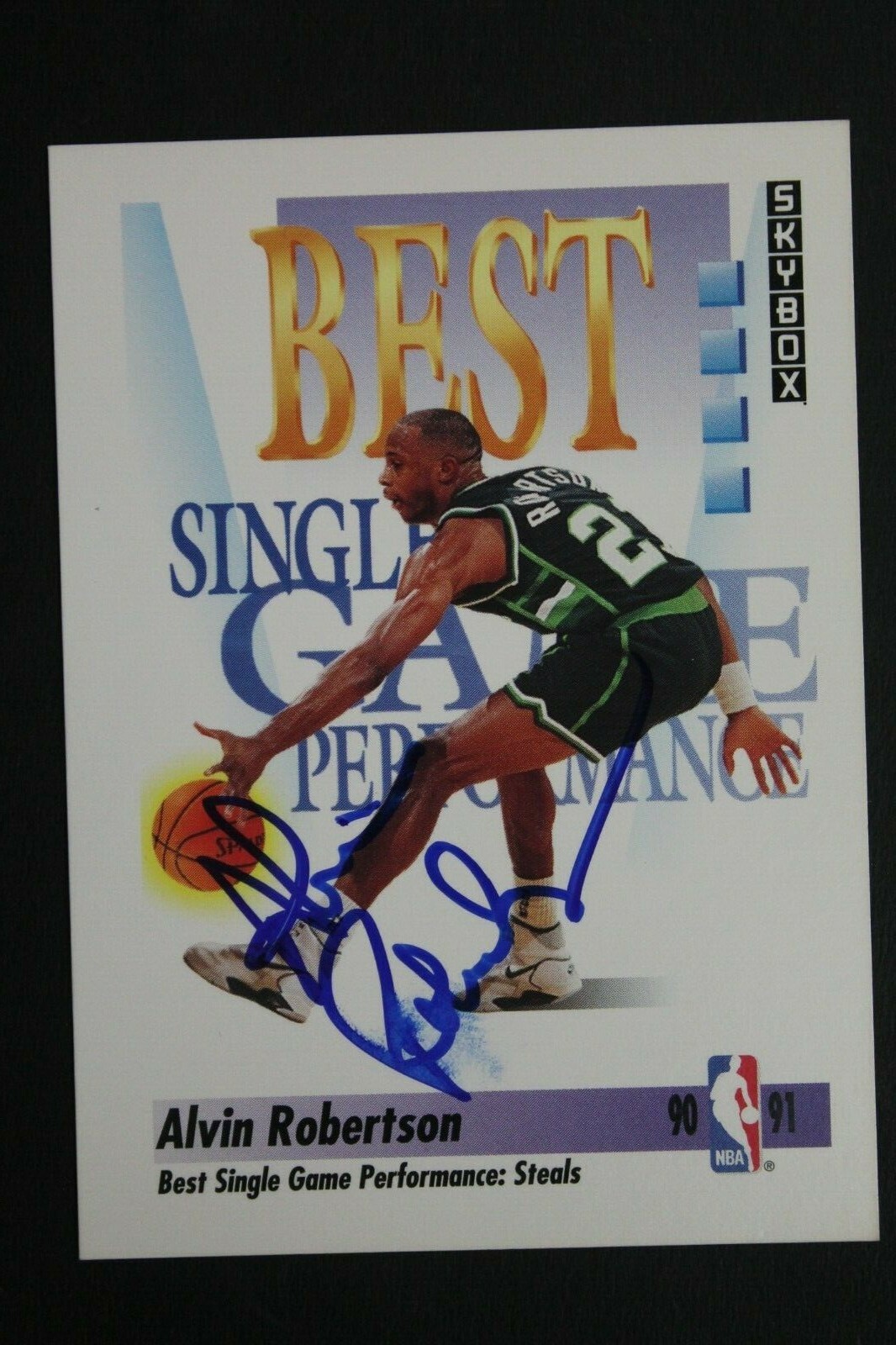 Alvin Robertson Bucks Signed 1991 Skybox #312 Best Steals Autographed ...