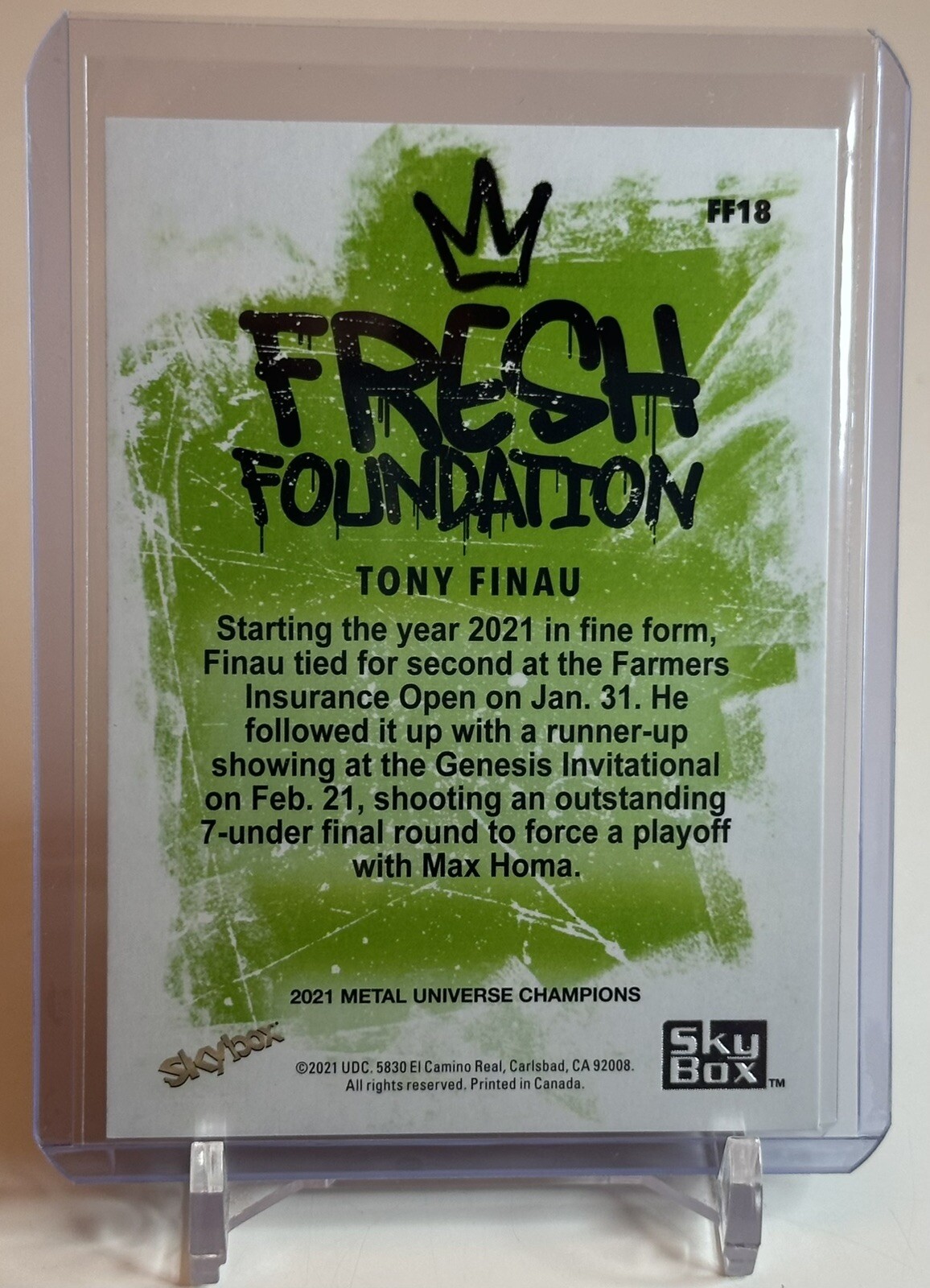 2021 Skybox Metal Universe Champions Fresh Foundation Tony Finau Copper ...