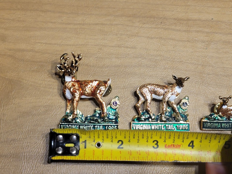 Lions Club Virginia White Tail Deer Pins 1985 1986 1987 Lot Of 3 | eBay